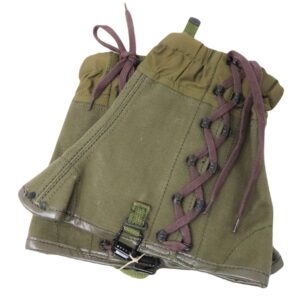 italian military gaiters, boot guard, canvas, nylon upper, leather trim, hiking gear, protects against water mud and thorns, made in italy (2)