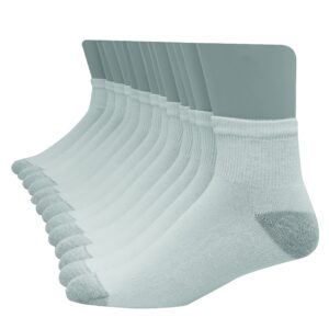 hanes ultimate mens freshiq cool comfort reinforced ankle socks, 12-pair pack socks, white, 6 12 us