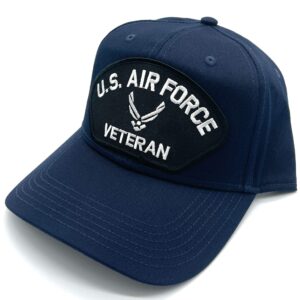 Infinite Hats US Air Force Veteran Silver Patch Adjustable Baseball Cap (Navy)