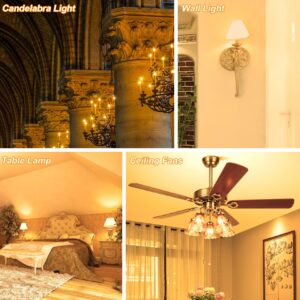 ORALUCE E12 LED Candelabra Light Bulbs - 40 Watt Equivalent, 3000K Warm White Chandelier Non-dimmable, Type B Light Bulb for Ceiling Fan, 5W 450LM 6 Pack