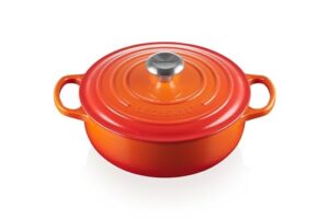 le creuset enameled cast iron signature sauteuse oven, 3.5 qt., flame