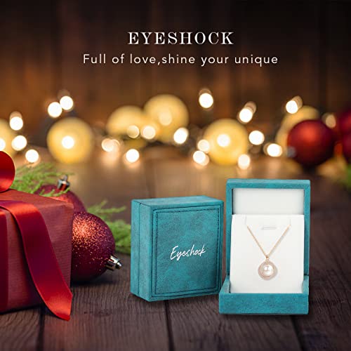 EYESHOCK 10-11mm Single Freshwater Pearl Necklace for Women, Rose Gold Plated Sterling Silver Cubic Zirconia Pendant Necklace for Women's Jewelry