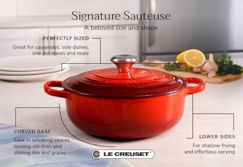 Le Creuset Enameled Cast Iron Signature Sauteuse Oven, 3.5 qt., Flame