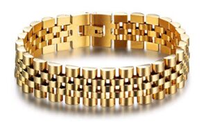 gold stainless steel link chain bracelet