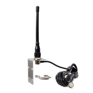 hyshikra vhf marine antenna, 156-163mhz rubber boat antenna with 5m/16.4ft rg58 cable and l shape fender bracket for uniden icom yaesu cobra midland radio transceiver