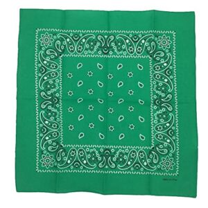 Vamqor 12pcs Bandana for women and men 100% Cotton Custom Fashion Paisley Design Multifunctional Outdoor Square Handkerchief（green）