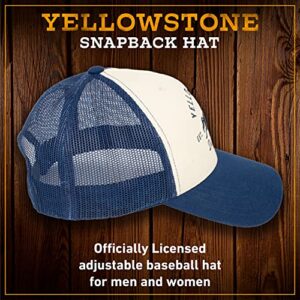 Yellowstone Trucker Hat, Mesh Adjustable Snapback Baseball Cap with Curved Brim, Navy, One Size