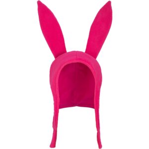 concept one womens bob's burgers louise cosplay bunny with floppy ears fleece beanie hat, pink, 0 us