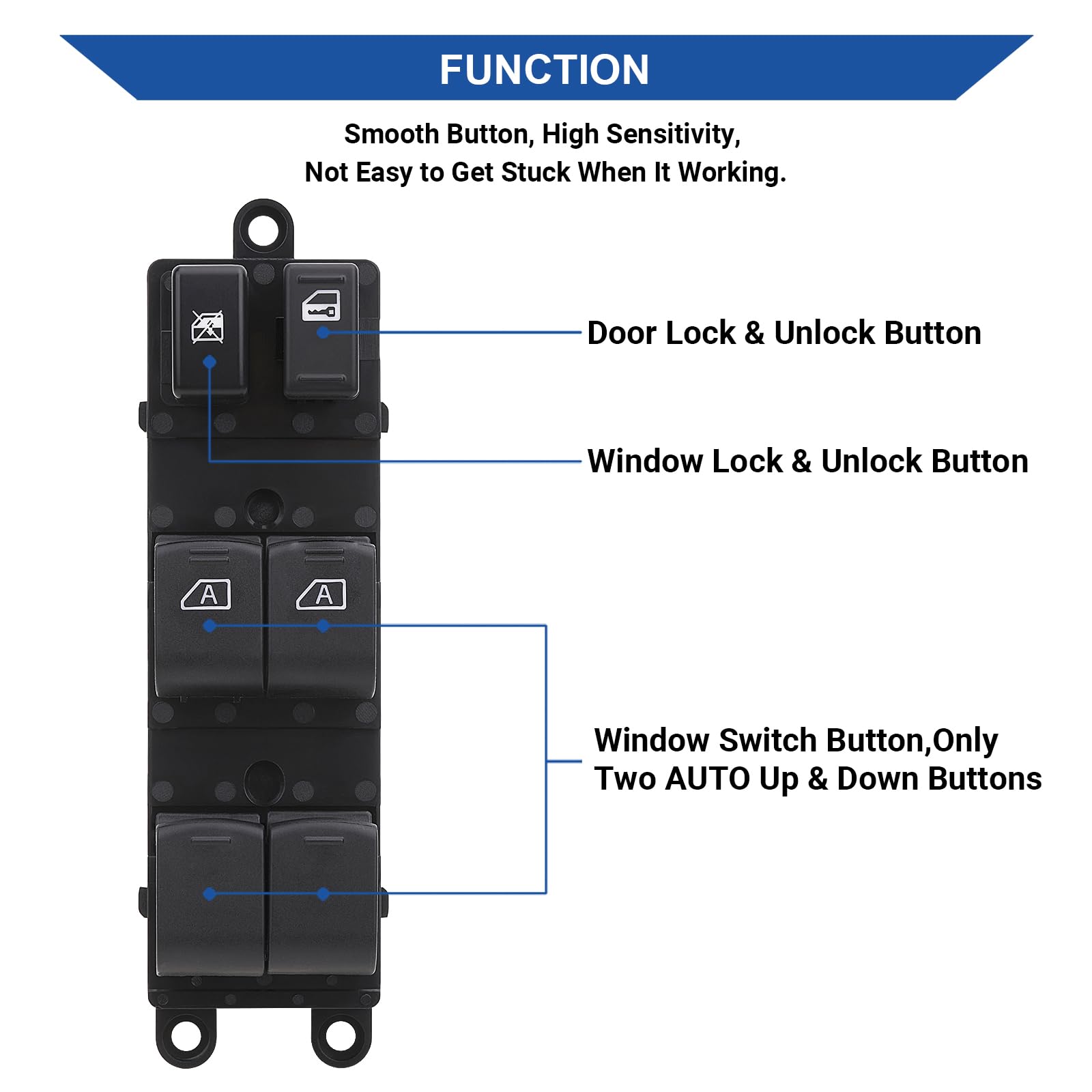 Obaee Master Window Switch Driver Side Compatible with Nissan Titan Crew Cab 2004-2012 / Armada 2004-2014 / Maxima 2003-2008 / Quest 2004-2009, Infiniti G35 / QX4, Replaces 25401-ZT10A 25401ZT10A