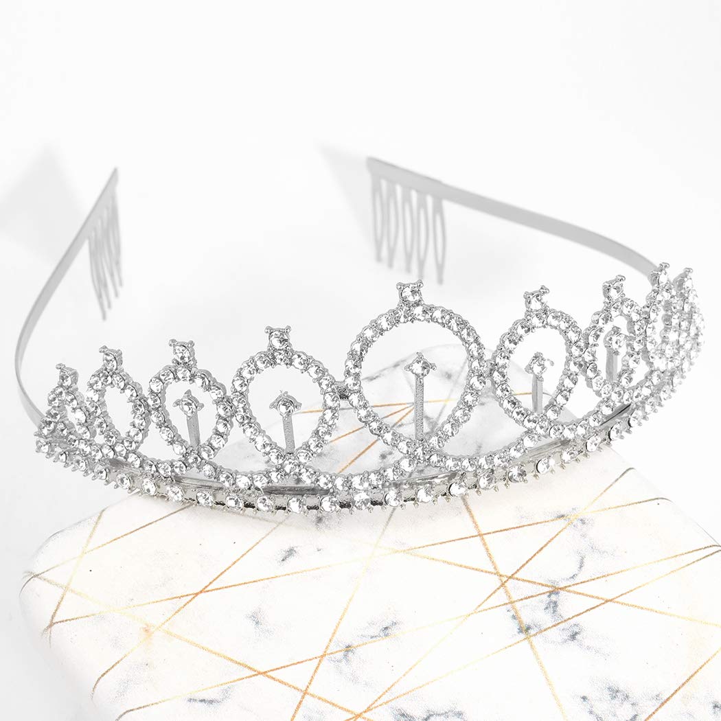 AOPRIE Birthday Crown for Women Birthday Sash Silver Birthday Tiara for Women Princess Crown Rhinestone Happy Birthday Accessories