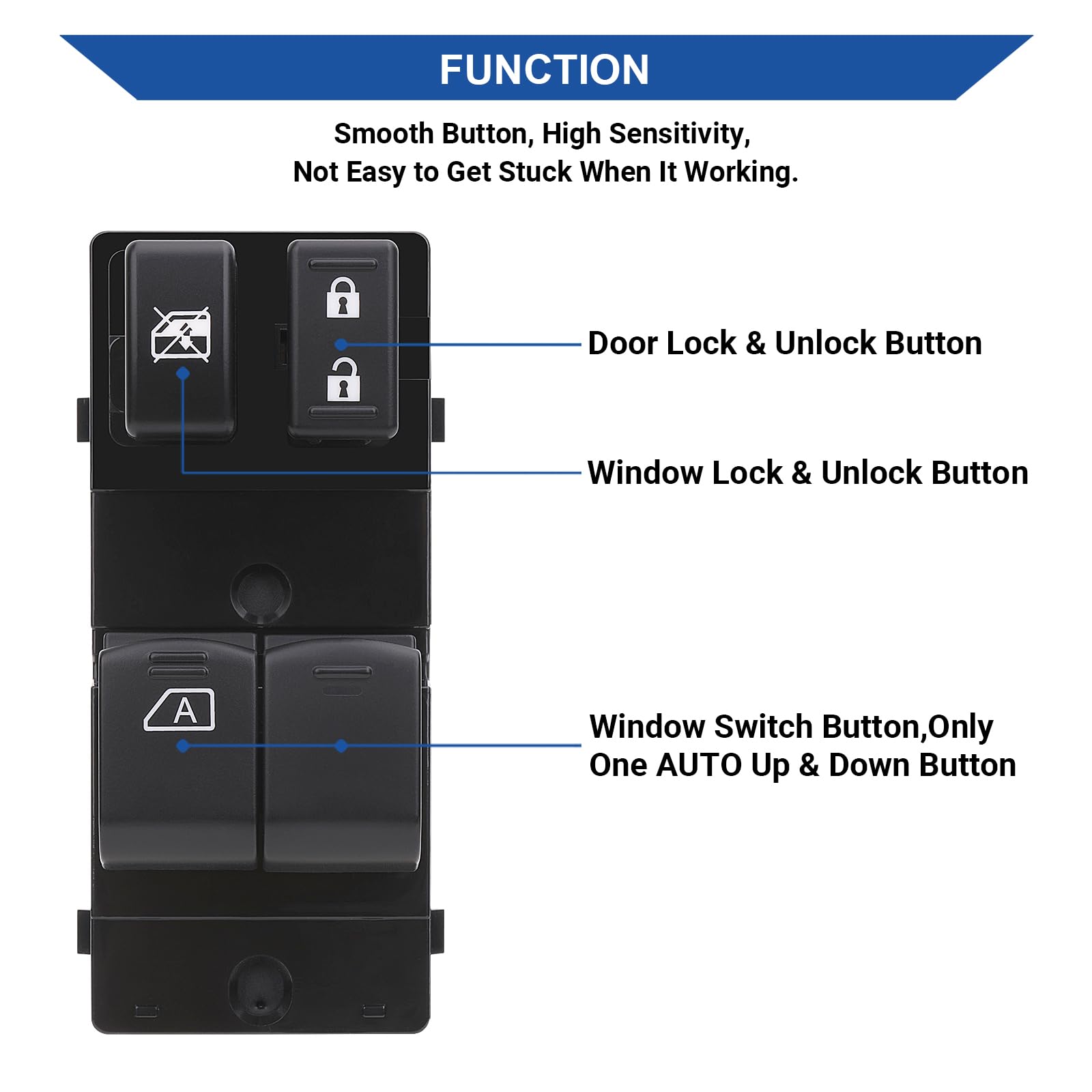 Obaee Master Power Window Switch Driver Side Compatible with Nissan Frontier 2007 2008 2009 2010 2011 2012 2013 2014 2015 2016 2017 Replaces 25401-ZP50A 25401ZP50A