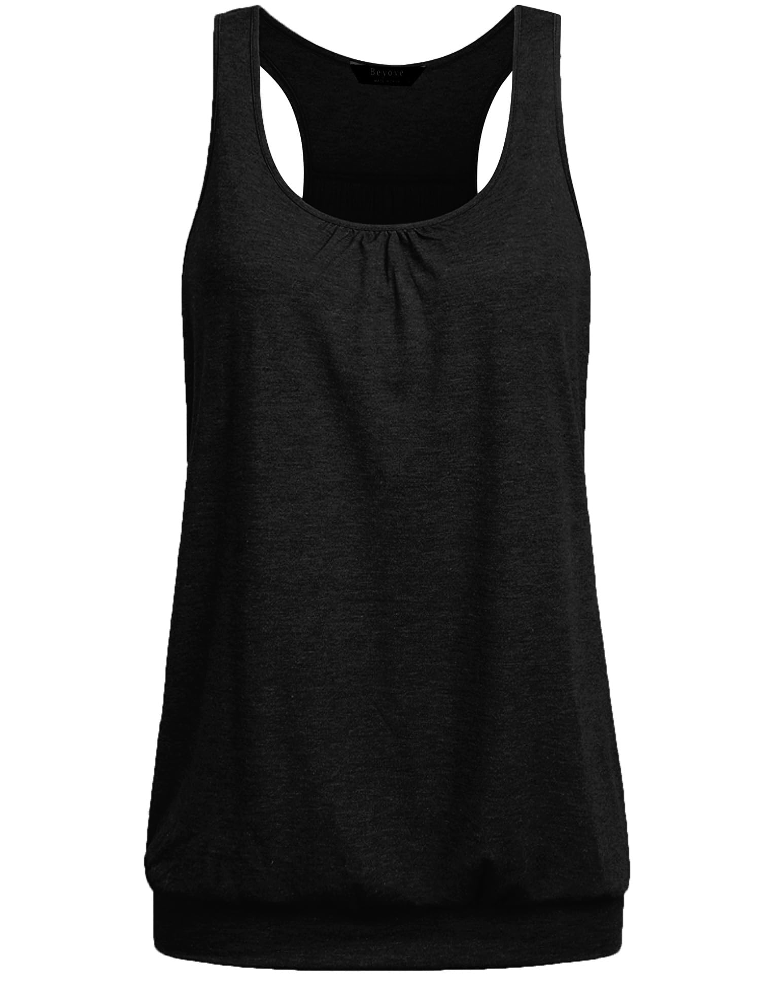 Beyove Workout Tops for Women Yoga Tank Tops Gym Shirts Workout Clothes Excerise Soft Tank Black M