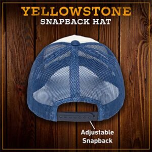 Yellowstone Trucker Hat, Mesh Adjustable Snapback Baseball Cap with Curved Brim, Navy, One Size