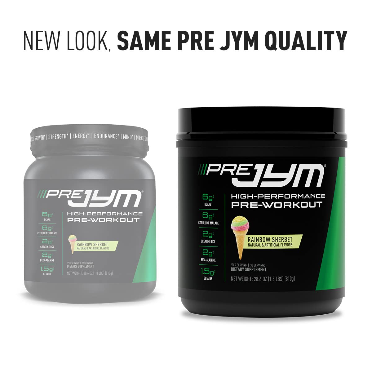 JYM Supplement Science Pre Jym Rainbow Sherbet, 30 Servings, Rainbow Sherbet, 1.8 Pound (Pack of 1)