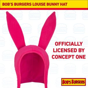 Concept One Womens Bob's Burgers Louise Cosplay Bunny with Floppy Ears Fleece Beanie Hat, Pink, 0 US