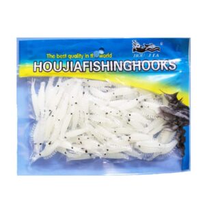 100 pcs 4.8cm soft lure baits shrimps fishing lures, luminous green soft shrimp bait, scented micro fishing bait for trout bass crappie, fishing gears worms glow shrimps