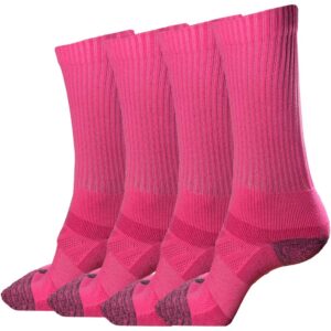 judanzy 2 pack of men's premium athletic sports team crew socks for football, basketball and lacrosse (hot pink, large)