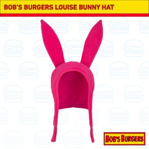 Concept One Womens Bob's Burgers Louise Cosplay Bunny with Floppy Ears Fleece Beanie Hat, Pink, 0 US