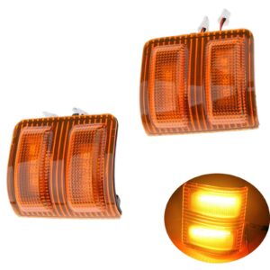 csslyzl led side mirror marker lights compatible with ford f250 f350 f450 f550 super duty 2008-2015 side tow mirror turn signal light amber led+lens