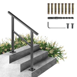 vevor handrail for outdoor steps, 2-3 steps outdoor handrail, adjustable aluminum staircase handrail, thickened stair railings for porch railing, deck handrail