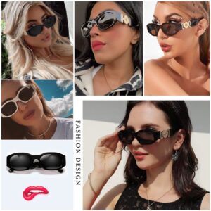 KUGUAOK Irregular Rectangle Sunglasses Women Trendy Design UV Protection Small Sun Glasses