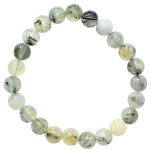 zenergy gems charged natural prehnite 8mm bracelet + selenite charging heart [included]