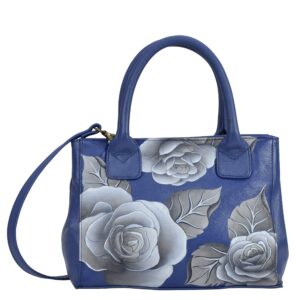 anna by anuschka small convertible shoulder tote bag, romantic rose blue