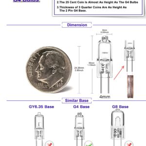 Jaenmsa G4 Light Bulbs 20W, 12 Pack Crystal Clear Halogen Bulb 2 Pin, 12 Volt 20 Watt JC T3 Bi-pin Capsule Xenon Bulb, Dimmable 2700K Warm, 2 Prong G4 Base for Landscape/Desk Lamp, Chandelier