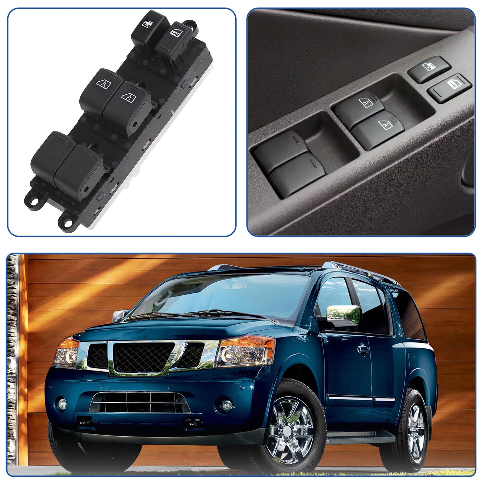 Obaee Master Window Switch Driver Side Compatible with Nissan Titan Crew Cab 2004-2012 / Armada 2004-2014 / Maxima 2003-2008 / Quest 2004-2009, Infiniti G35 / QX4, Replaces 25401-ZT10A 25401ZT10A