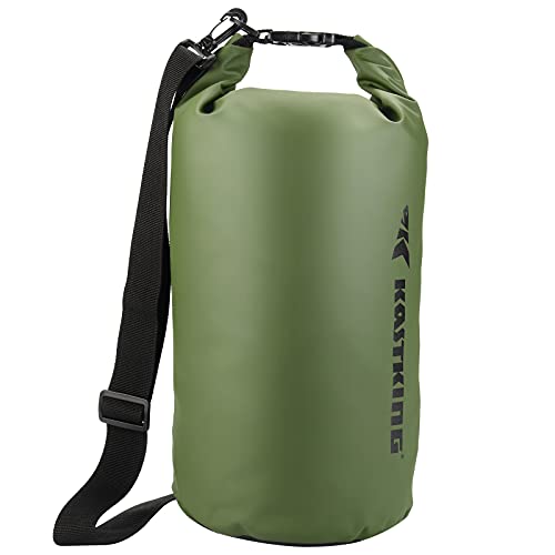 KastKing Cyclone Seal Dry Bags,Waterproof Storage Dry Bags,5L/10L/20L/30L Roll Top Sack,Military Grade Construction for Swimming,Kayaking,Boating,Hiking,Fishing,Green,20L