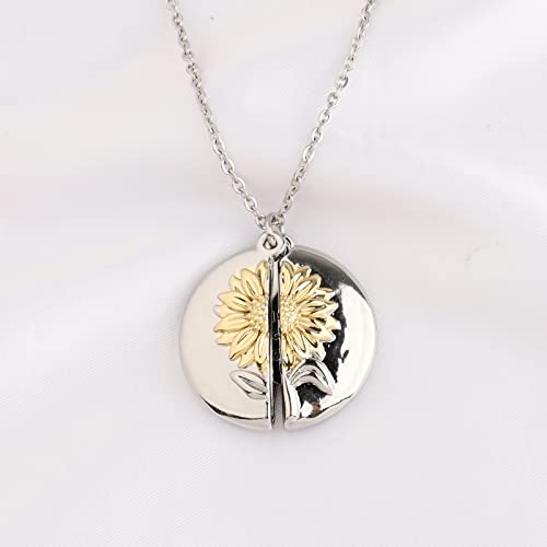 PENQI Cancer Awareness Sunflower Necklace Cancer Survivor Gift Fuck You Cancer You Fucking Fuck Necklace Sunflower Inspirational Gift For Cancer Warrior Fighter