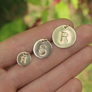 EFYTAL Extra Initial or Symbol, Small 10mm Sterling Silver or Gold Filled Charm, Add Custom Initial to Any Necklace, Tiny Add-On Charms, No Chain Included