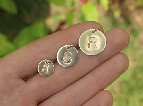 EFYTAL Extra Initial or Symbol, Small 10mm Sterling Silver or Gold Filled Charm, Add Custom Initial to Any Necklace, Tiny Add-On Charms, No Chain Included