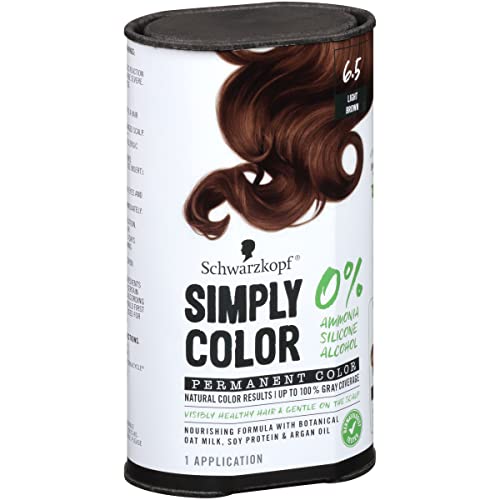 Schwarzkopf Simply Color Permanent Hair Color, 6.5 Light Brown