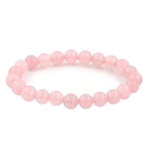 natural gemstones rose quartz bracelet 8mm chakra round beads energy power crystal reiki healing elastic stretch 7 inch for women men unisex