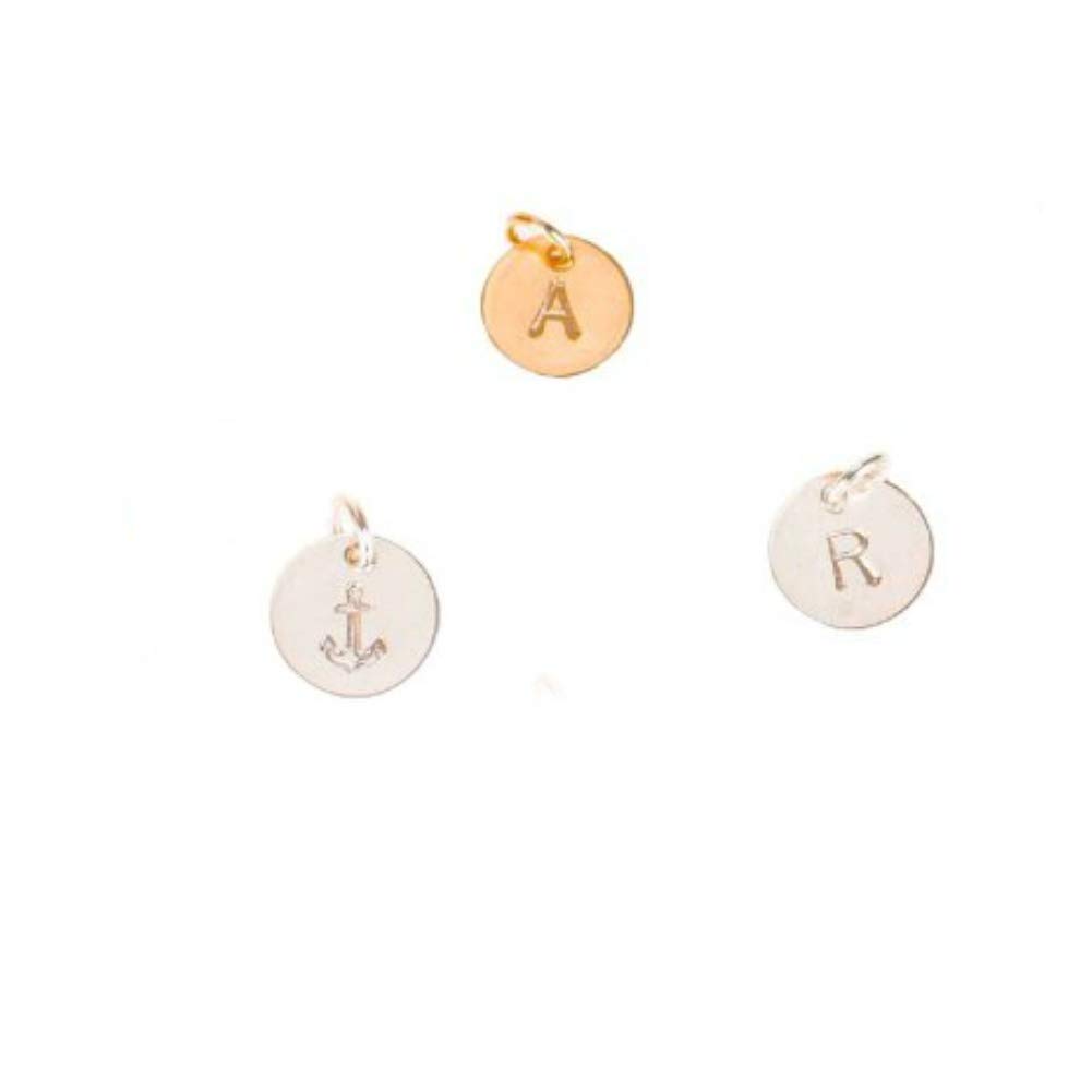 EFYTAL Extra Initial or Symbol, Small 10mm Sterling Silver or Gold Filled Charm, Add Custom Initial to Any Necklace, Tiny Add-On Charms, No Chain Included