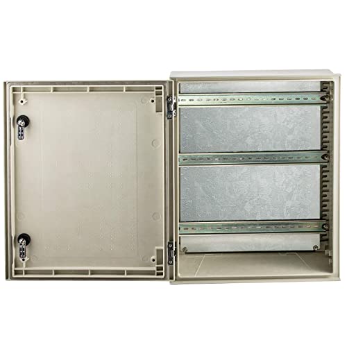 VEVOR Fiberglass Enclosure 19.7 x 15.7 x7.9" Electrical Enclosure Box NEMA 3X Electronic Equipment Enclosure Box IP65 Weatherproof Wall-Mounted Electrical Enclosure with Hinges & Quarter-Turn Latches