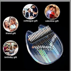 Beveetio Clear Kalimba Thumb Piano With Eva Protective Case, Transparent Crystal Kalimba 17 Key, Musical Instrument Gifts For Kids, Cat Shape Finger Piano, Acrylic Mbira