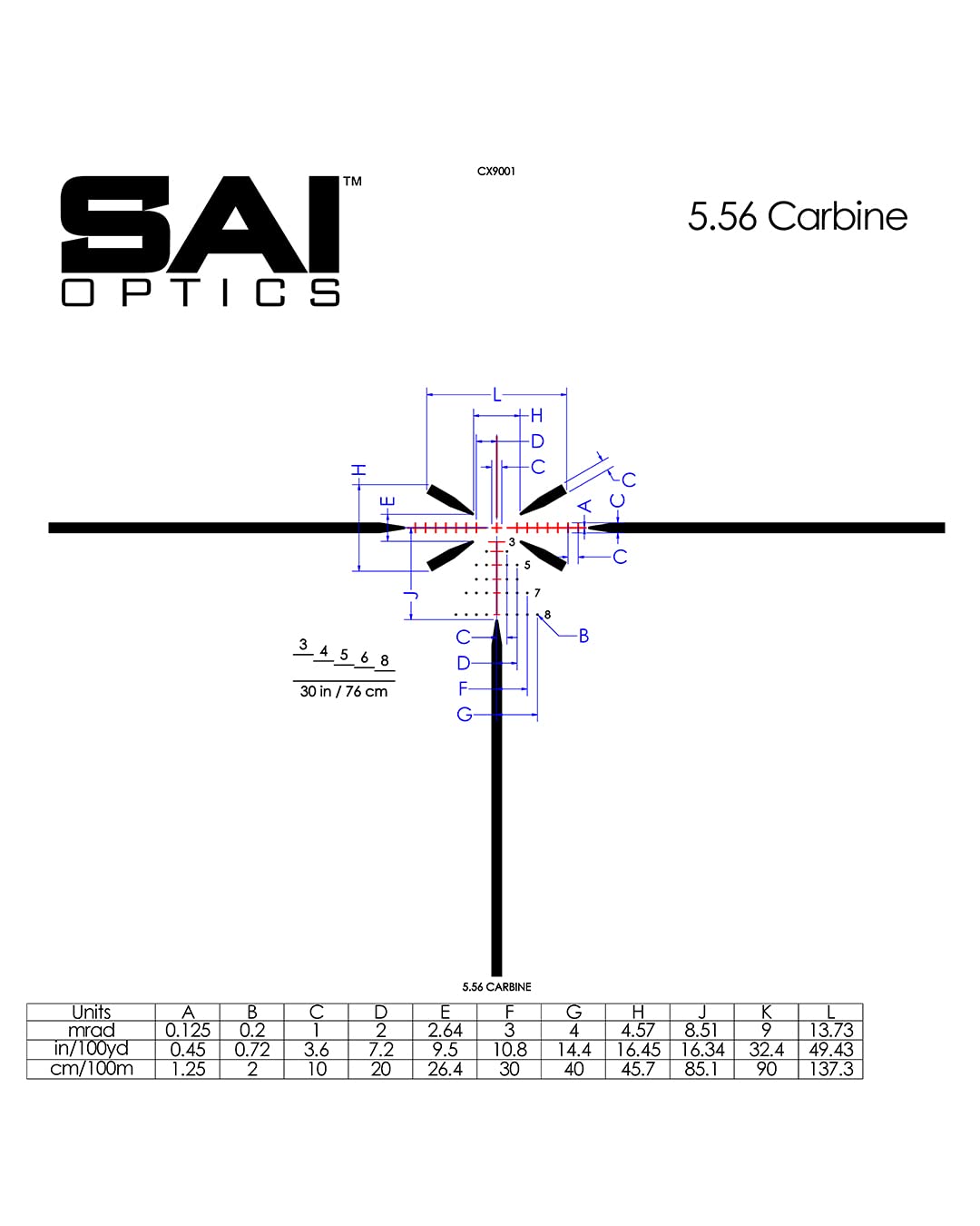 SAI Optics Model SAI 6 1x-6x 24mm Low Power Variable Optic LPVO Riflescope with Rapid Aiming Feature Reticle, 5.56 NATO BDC