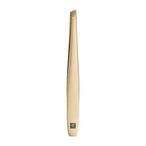 ZWILLING Beauty TWINOX Slant Tip Tweezers, Slanted Tip for Precise Hair Plucking, Durable Stainless-Steel Tweezers, Premium Facial Care, Gold Edition