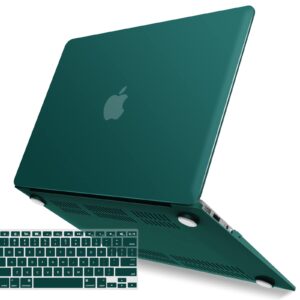 ibenzer compatible with macbook air 11 inch case model a1370 a1465, soft touch plastic hard shell case bundle with keyboard cover for mac air 11, quetzal green, a11qugn+1