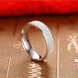 Dankadi Men & Women Fashion S925 Sterling Silver Ring Smooth Plain Dome Comfort Solid Silver Ring Wedding Engagement 3.5 mm Ring 13# (Fashion style, 13)