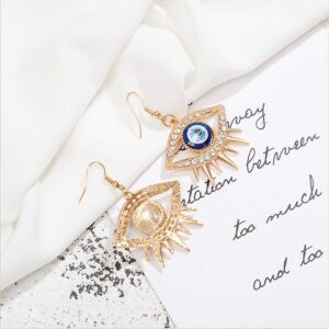 Crystal Evil Eyes Drop Earrings Fashion Unique Abstract Eyes Rhinestone Dangle Earring for Women Exaggerated Jewelry