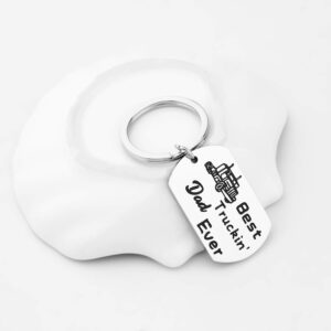 Truck Dad Gifts Trucker Dad Keychain Truck Driver Gifts for Dad from Daughter Wife Best Truckin' Dad Ever