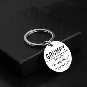 TIIMG Grumpy Keychain Grandfather Fathers Day Gift Grumpy Gifts for Grandpa Grandpa Keychain (Grumpy old guys)