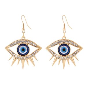 crystal evil eyes drop earrings fashion unique abstract eyes rhinestone dangle earring for women exaggerated jewelry