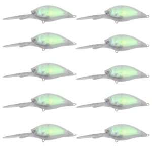 10pcs unpainted lure blanks with 7mm free fishing eyes 17.79g 11.8cm crankbait simulation blank body clear hard baits trout salmon swimming sea bait topwater freshwater plastic minnow lure 8333 7mm