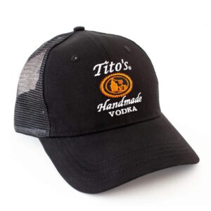 tito's handmade vodka trucker hat austin texas black