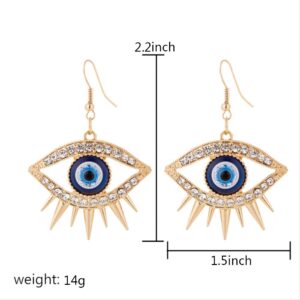 Crystal Evil Eyes Drop Earrings Fashion Unique Abstract Eyes Rhinestone Dangle Earring for Women Exaggerated Jewelry