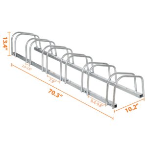 ZENY 1-6 Bike Rack Bicycle Floor Parking Stand for Mountain Bike Road Bike Indoor Outdoor Garage Adjustable Bicycle Storage Organizer Stand